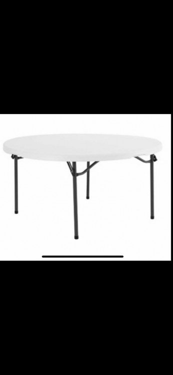 60" Round table (white) - Big Time Slides Stockdale TX