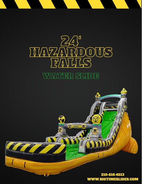24' Hazardous Falls water slide - Big Time Slides Stockdale TX